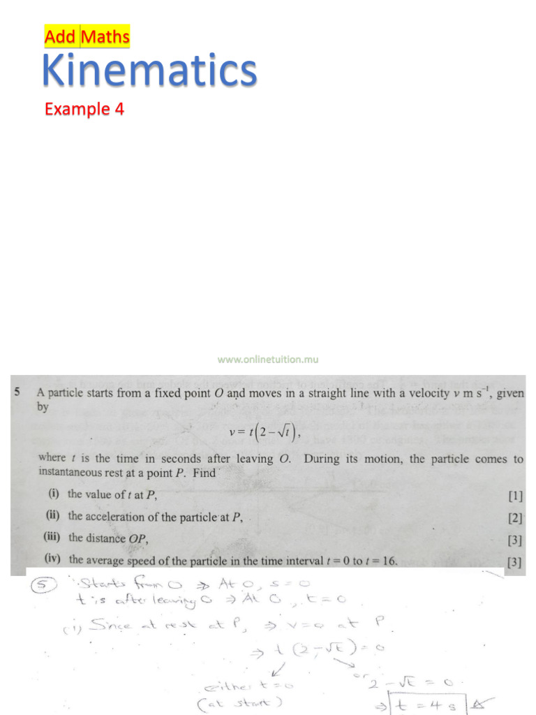 Kinematics - Example 4 | PDF