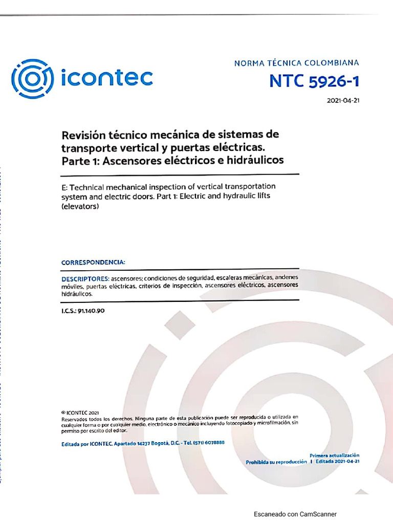 Norma NTC 5926 1 Version 2021 | PDF