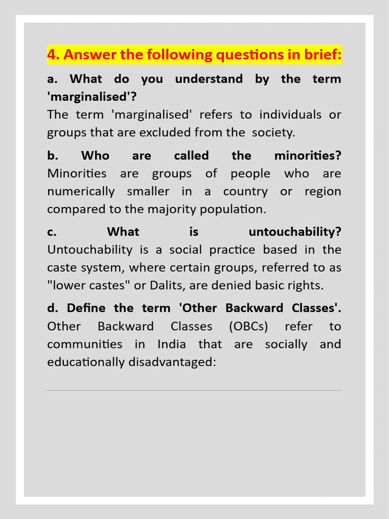 Social Justice and Marginalised | PDF | Minority Group | Discrimination