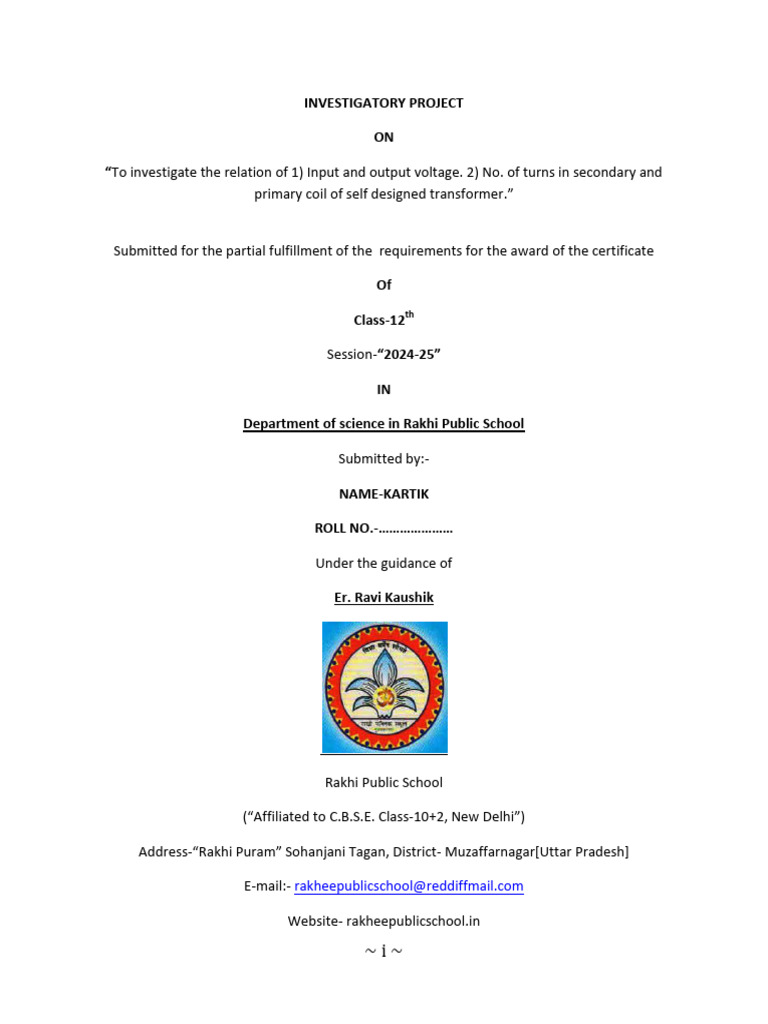 Investigatory Project Kartik | PDF | Computer Engineering | Electronics