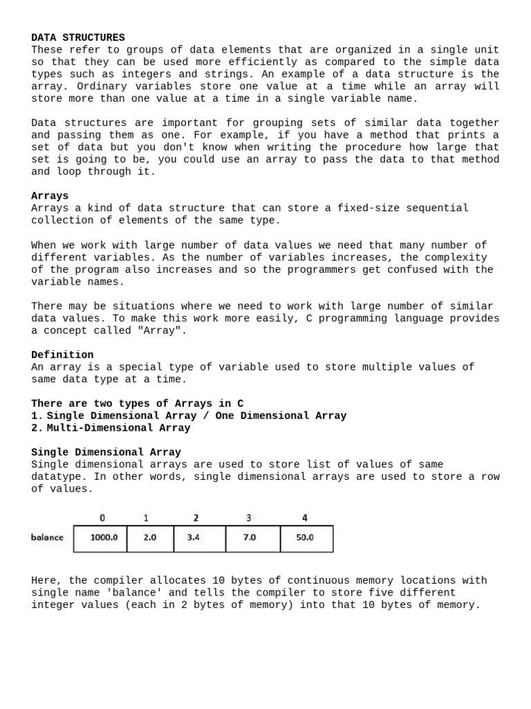 Arrays in C | PDF | Data Type | Variable (Computer Science)