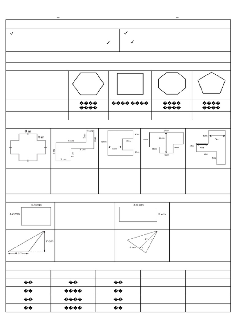 Worksheet 2 - Strand 3 Area and Perimeter of 2D Shapes - Second Term ...