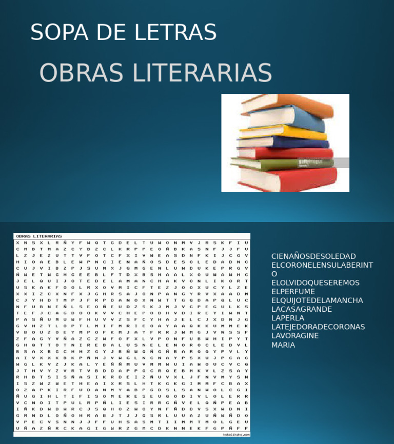 Sopa De Letras Obras Literarias Pdf