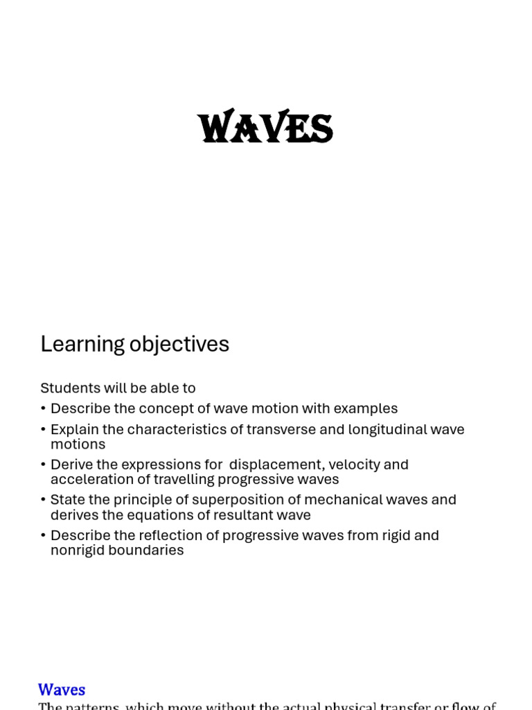 Understanding Wave Motion and Types | PDF