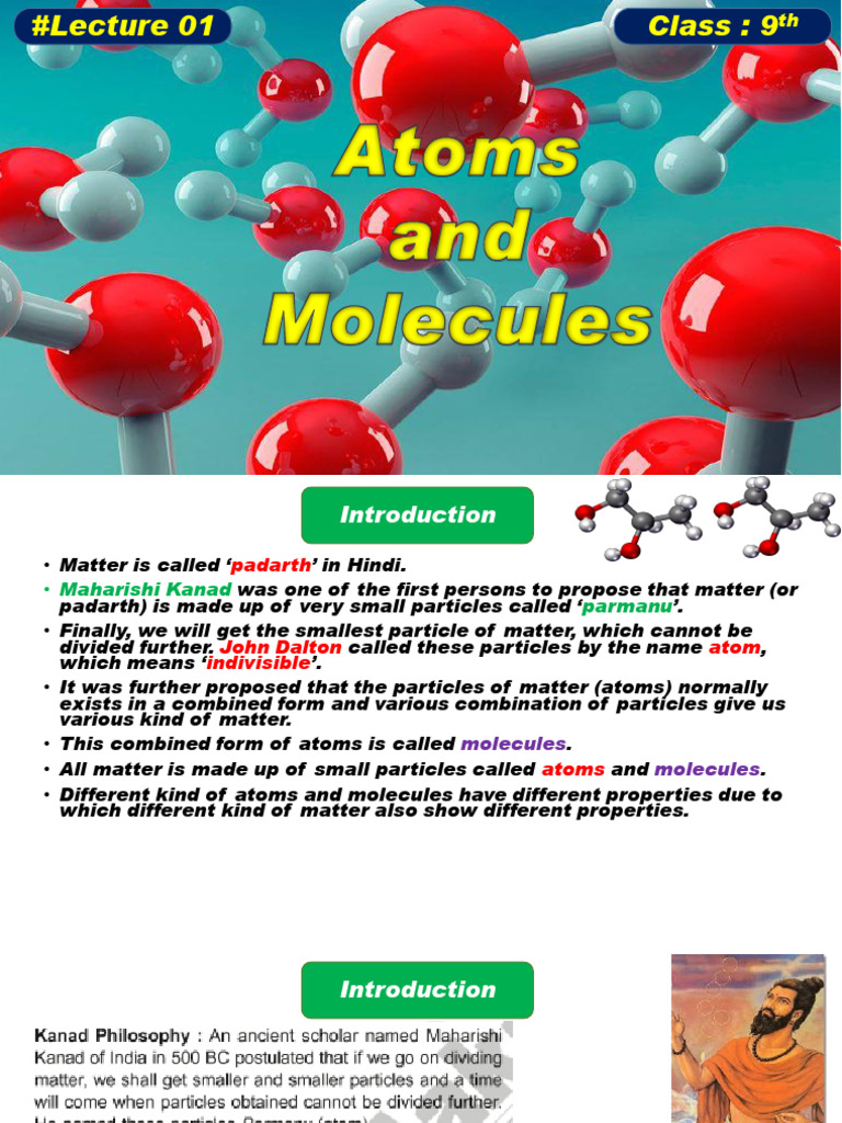 Atoms and Molecules Part 1 | PDF | Ion | Mole (Unit)