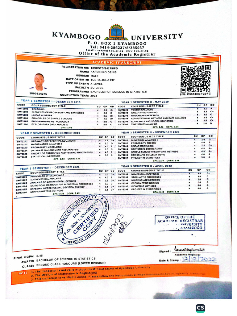 certified Transcript | PDF