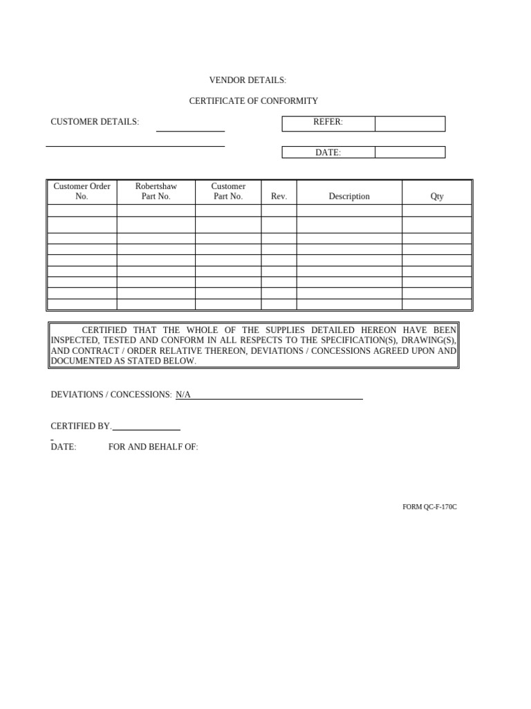 CoC Form 2025 | PDF