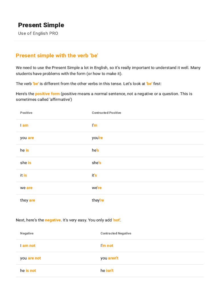 Understanding Present Simple Tense | PDF | Question | English Language