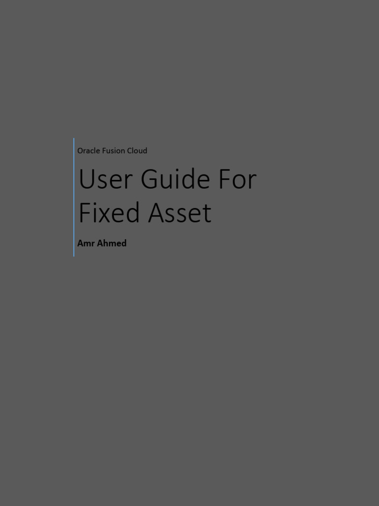Fixed Asset | PDF | Oracle Corporation | Proprietary Software