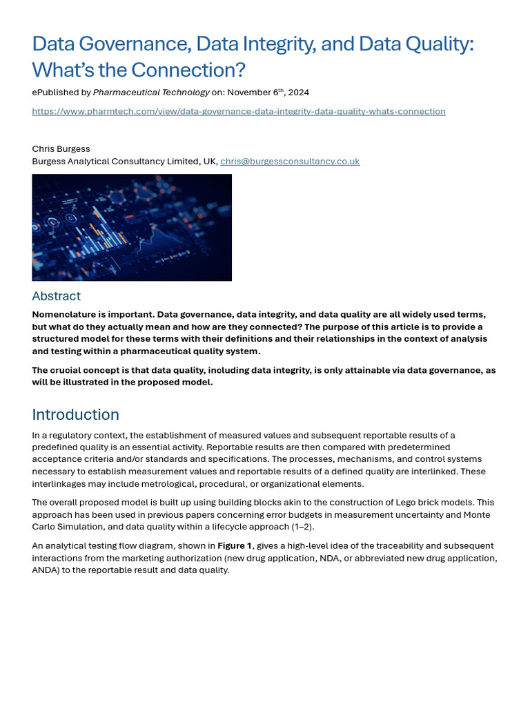 Data Governance, Data Integrity, And Data Quality | PDF | Data ...