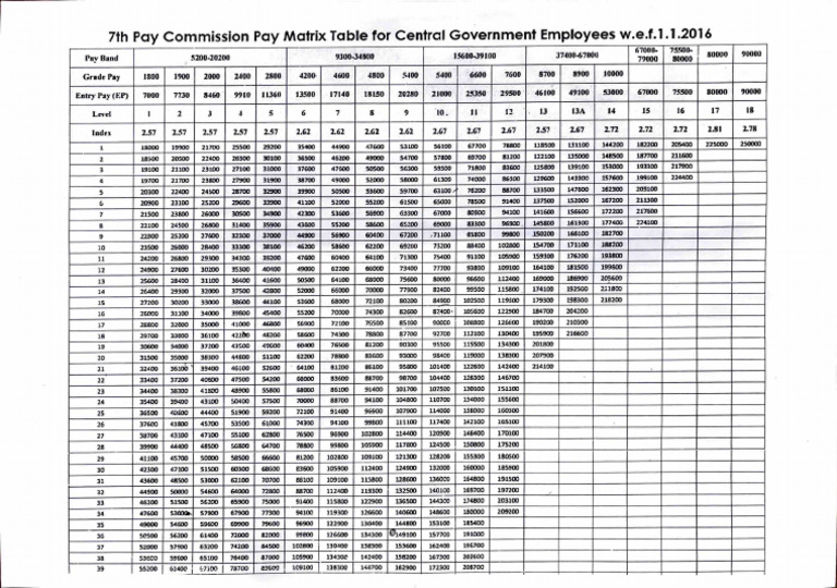 Pay Matrix | PDF