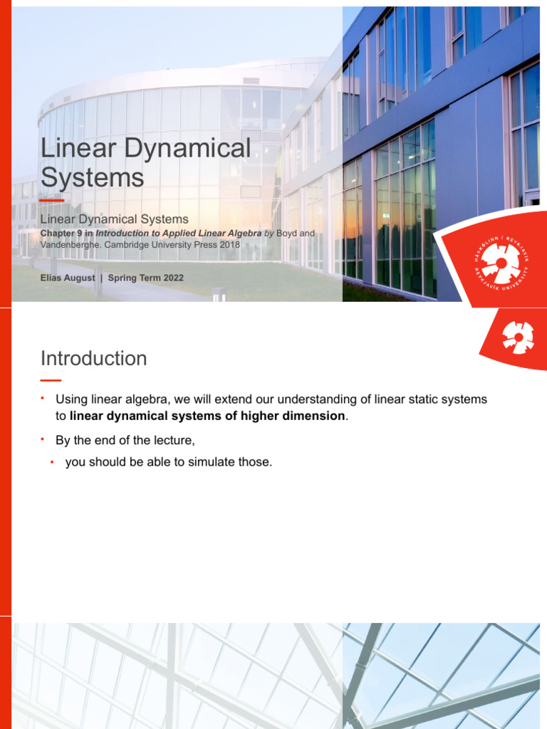 Introduction to Linear Dynamical Systems | PDF | Discrete Time And ...