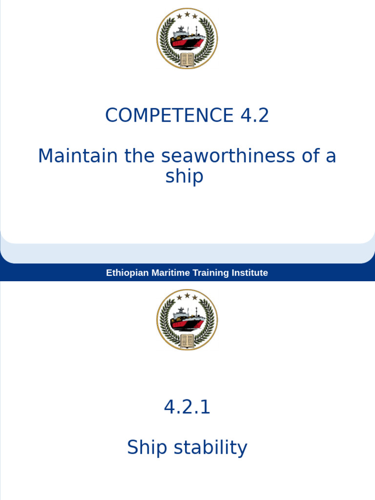 4.2.1.4 Statical Stability | PDF | Buoyancy | Quantity