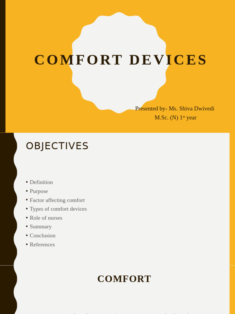 Overview of Comfort Devices in Nursing | PDF | Foot | Bed