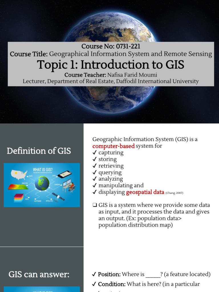 Introduction to GIS and Remote Sensing | PDF | Geographic Information ...