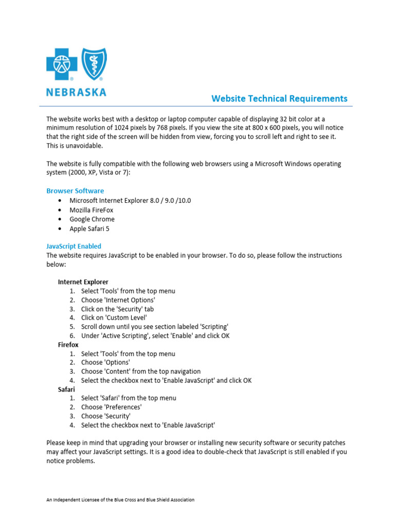 Website Compatibility and Requirements Guide | PDF | Safari (Web ...