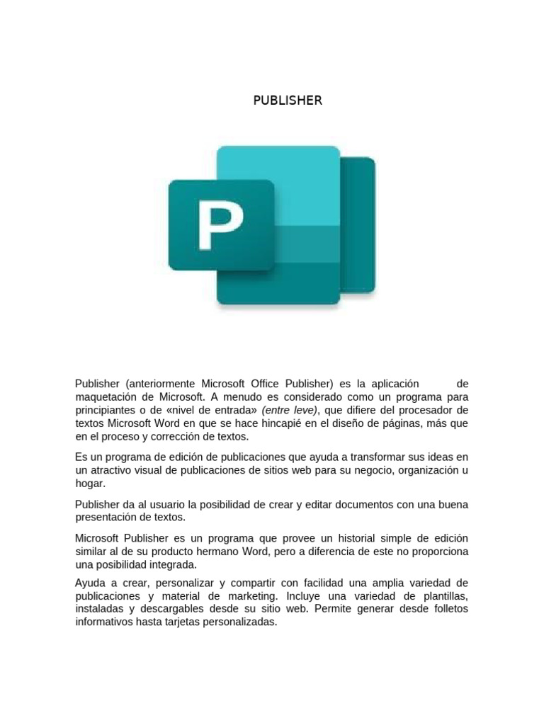 Guía Completa de Microsoft Publisher | PDF | Informática | Software