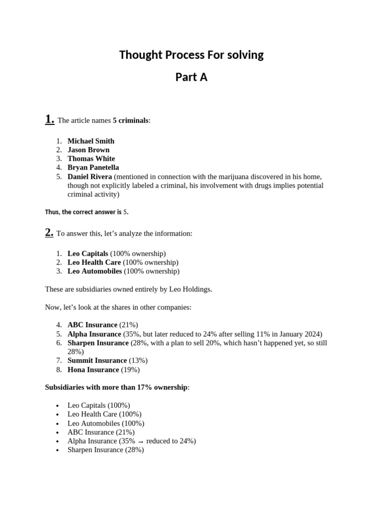 Thought Process For Solving | PDF | Crimes | Crime & Violence