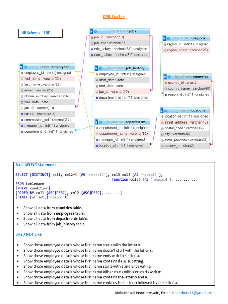 2 DML Practice | PDF | Computer Programming | Computing 2 DML Practice | PDF | Computer Programming | Computing
