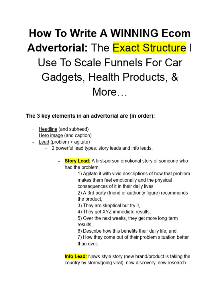 How To Write An Advertorial | PDF