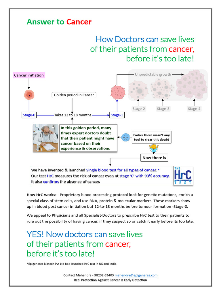 Early Cancer Detection with HrC Test | PDF