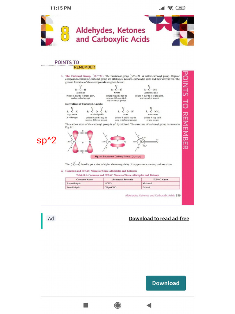 Aldehyde Ketones and Carboxylic Acid | PDF