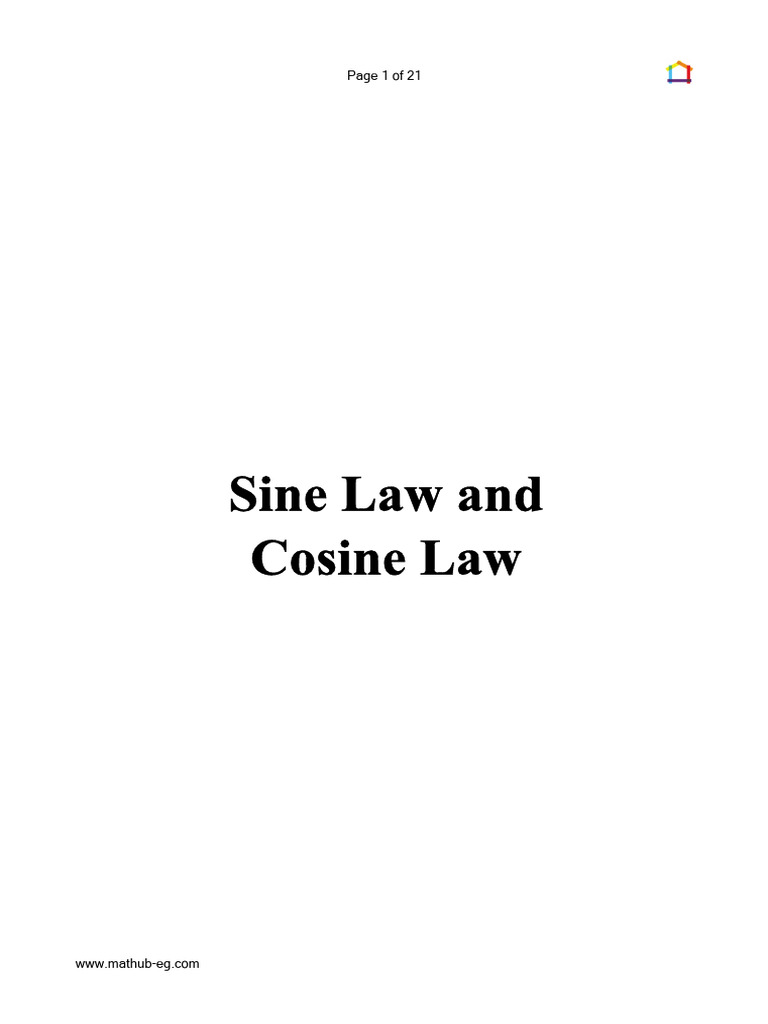 Igcse Edexcel Spec A Sine Law and Cosine Law | PDF | Triangle Geometry ...