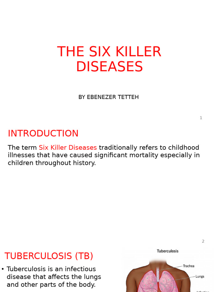 Six Killer Diseases Overview | PDF | Tuberculosis | Public Health