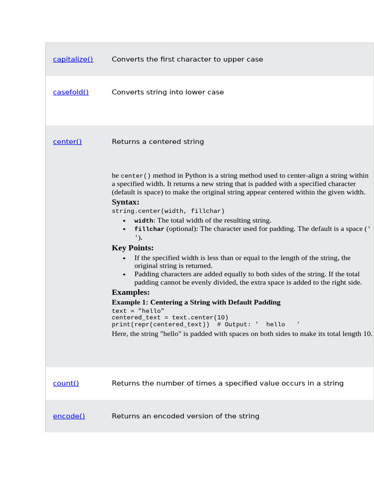 String Methods | PDF | String (Computer Science) | Computer Data String Methods | PDF | String (Computer Science) | Computer Data