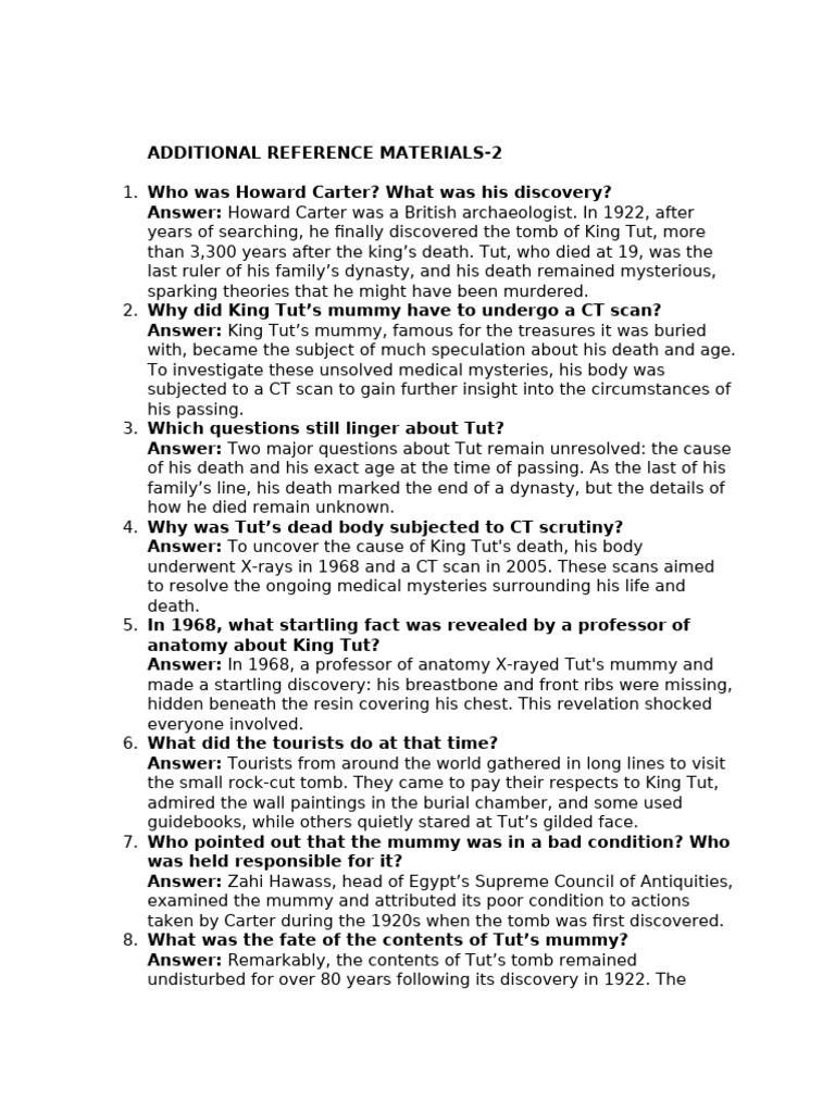 Additional Reference Materials | PDF | Tutankhamun | Akhenaten