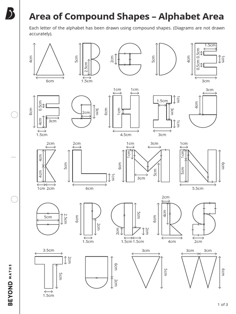Area of Compound Shapes in Alphabet | PDF | Euclidean Geometry ...