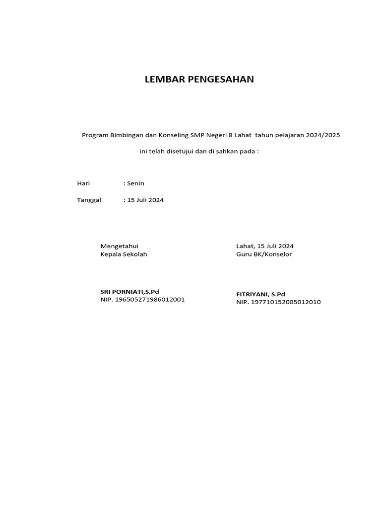 Program BK SMP Kelas 9 | PDF