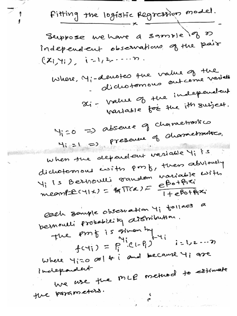 Fitting Logistic Regression | PDF
