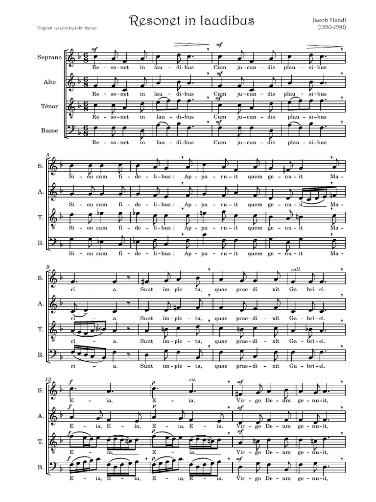Resonet in laudibus | PDF | Singing | Vocal Music