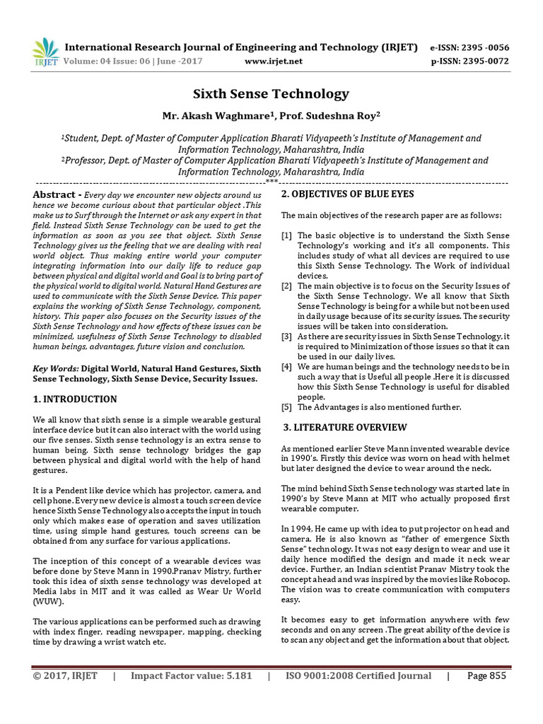 Sixth Sense Technology | PDF | Information | User Interface