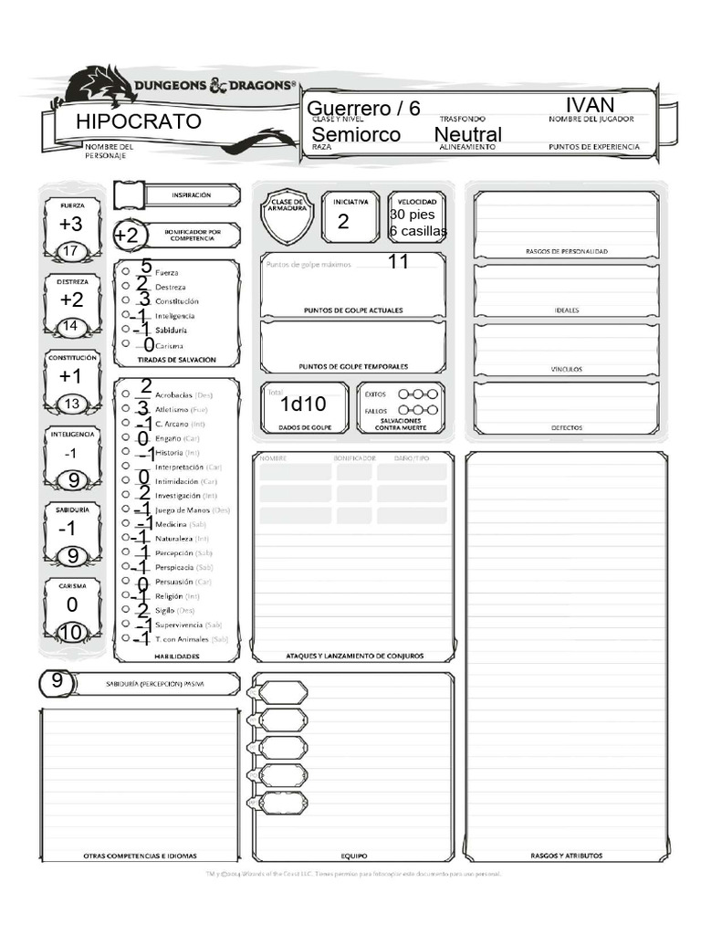Hoja Dnd5e | PDF