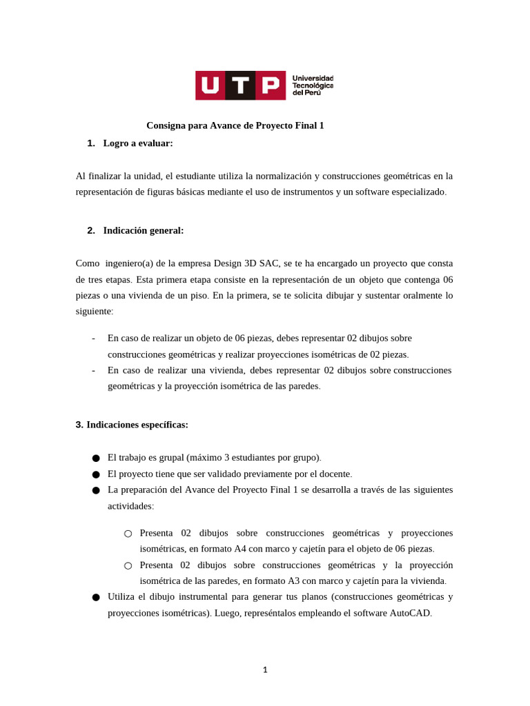 ? (AC-S07) Semana 07 - Tema 01 Tarea - Avance de Proyecto Final 1 (APF1) (Dibujo para Ingenieria ...