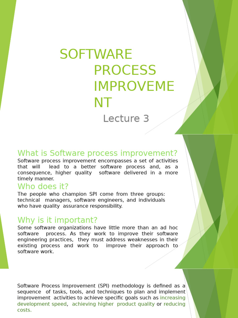 Lec3 Software Process Improvement CMM | PDF | Software Development Process | Business