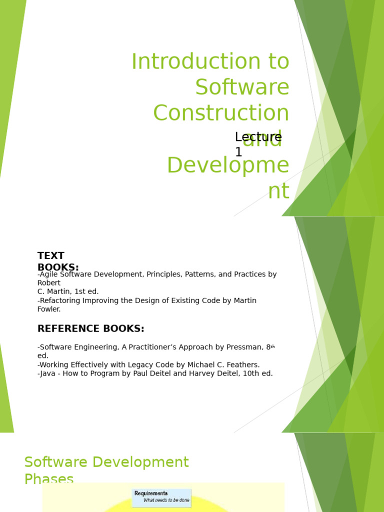 Lec1 - Introduction To Software Construction and Development | PDF | Computer Programming | Software