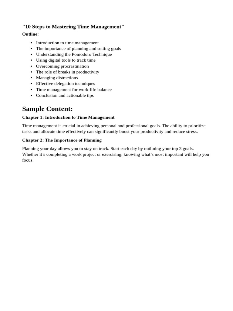 0 Steps To Mastering Time Management | PDF
