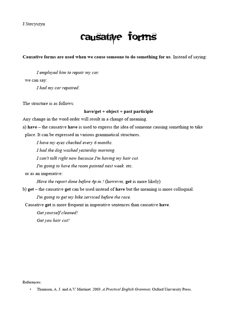 Causative Forms | PDF