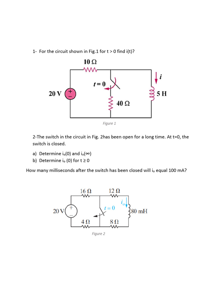 ELCT 301 Electric Circuits I Problem Set | PDF | Electrical Network ...