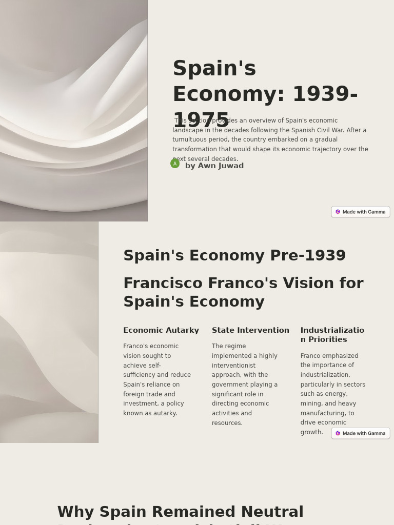 Spains Economy 1939 1975 | PDF | Francisco Franco | Francoist Spain