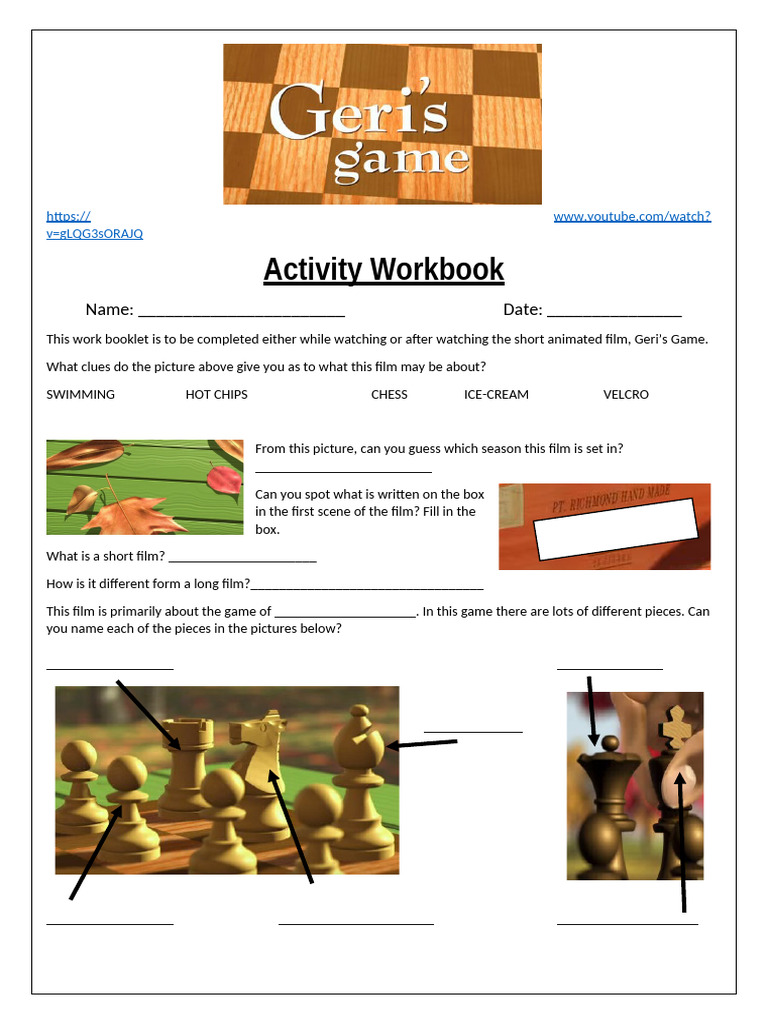 Geri's Game Activity Workbook | PDF