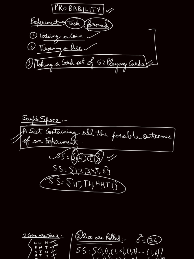 851) (CLASS NOTES) Probability - Day 1 | PDF