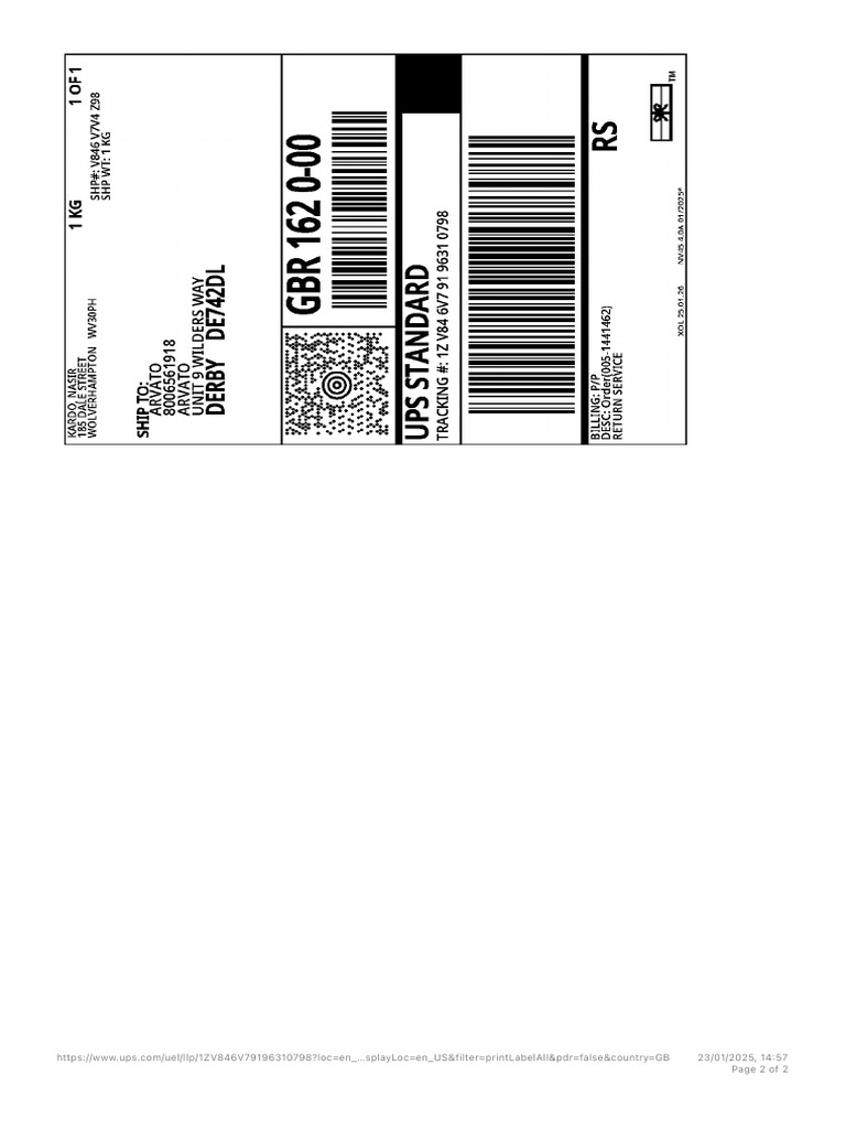 UPS Shipment Tracking Information | PDF