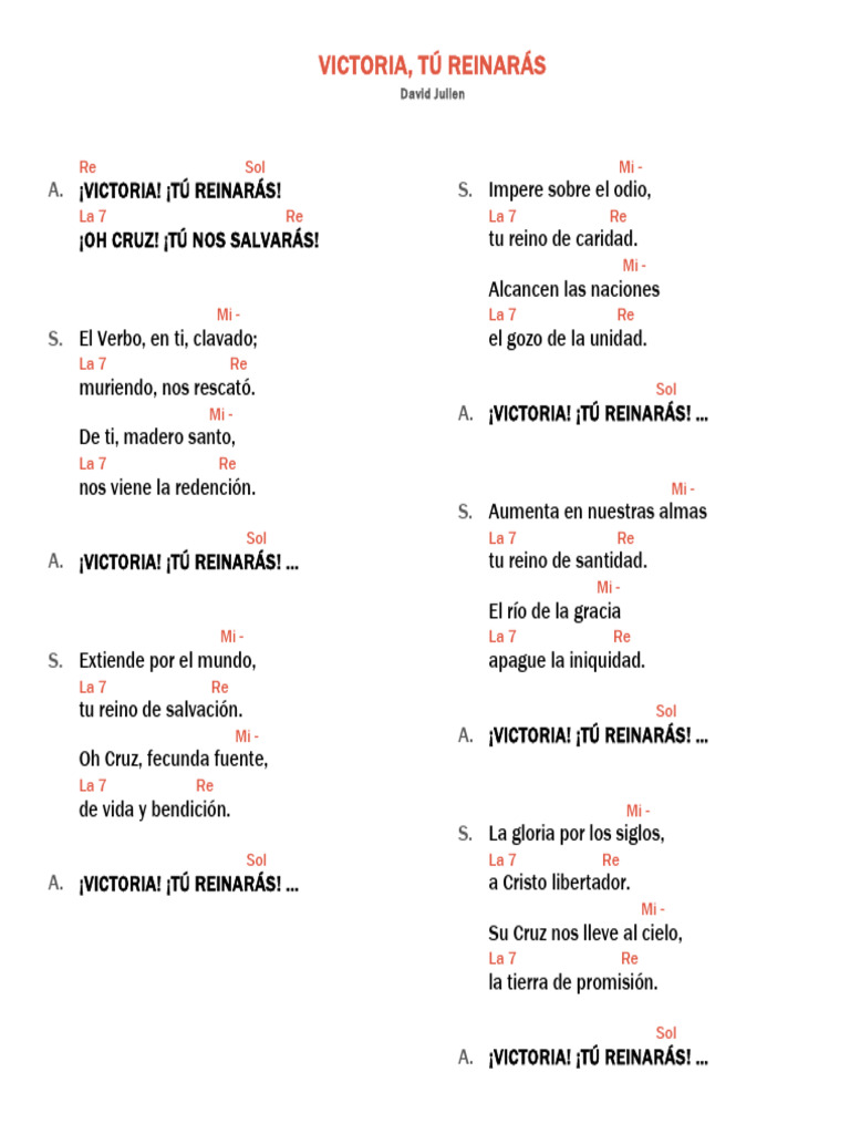 VICTORIA, TÚ REINARÁS (Nuevo) | PDF | Creencia religiosa y doctrina ...