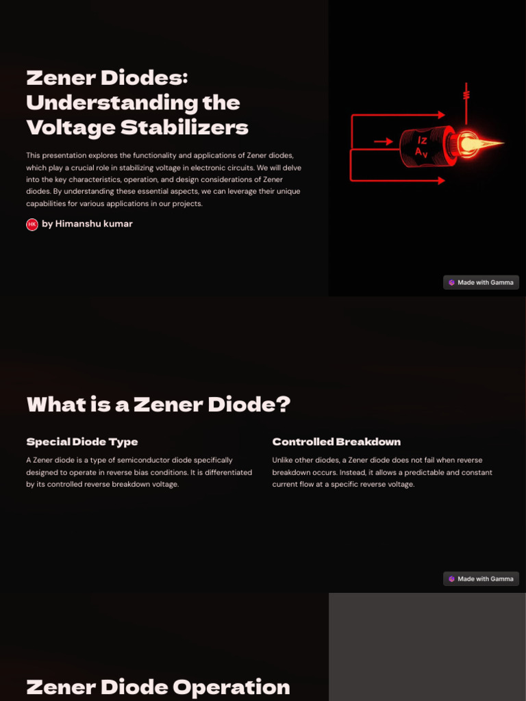 Zener Diodes Understanding The Voltage Stabilizers | PDF