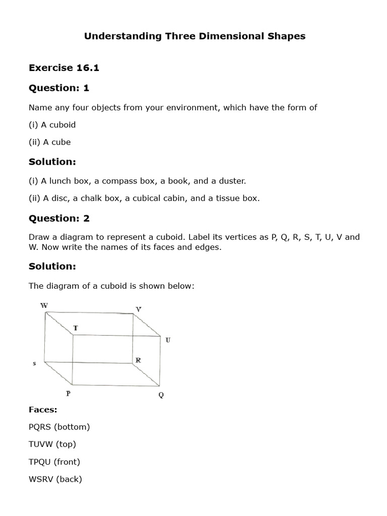 16. Understanding Three Dimensional Shapes | PDF | Tetrahedron ...