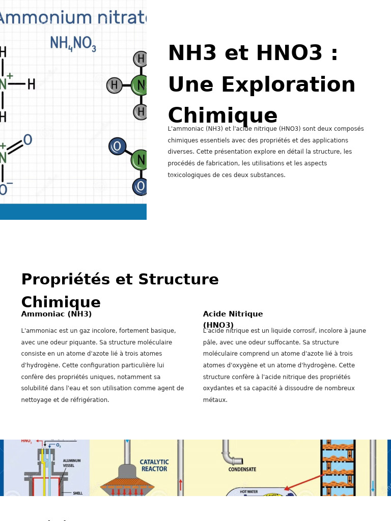 NH3 Et HNO3 Une Exploration Chimique 2 5 | PDF | Acide nitrique | Ammoniac